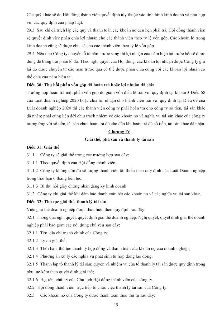 Điều lệ công ty TNHH 2 thành viên trở lên_Tham khảo